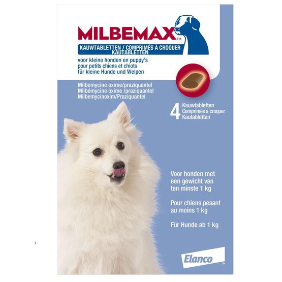 Kauwtablet ontworming hond klein 1-5kg Milbemax