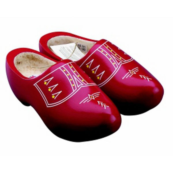 Houten klomp peppel rood Houten klompmaat 12 cm (maat 19)