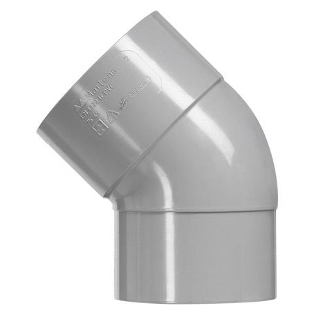 Martens PVC bocht 50mm 1xlm 45 graden grijs Kleur Grijs Maat PVC 50mm